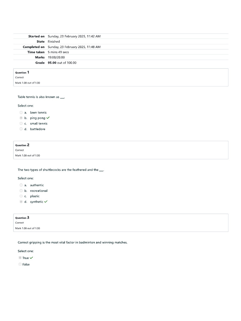 PE2 Performance Task 1 Attempt 2 | PDF