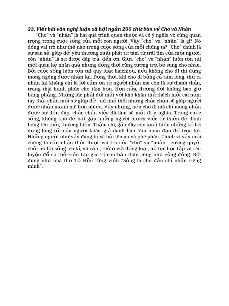 Đoạn Van Cho Và Nhận | PDF