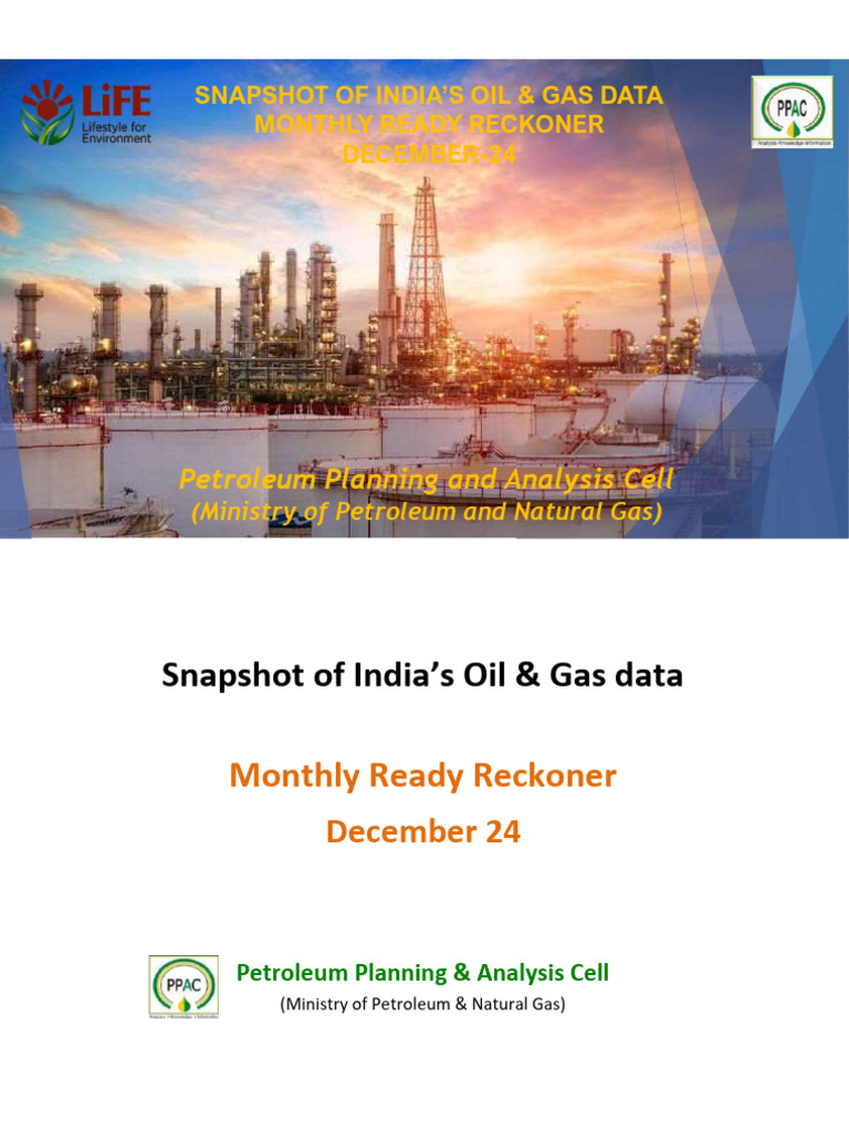 India's Oil & Gas Data Snapshot - Dec 2024 | PDF | Natural Gas | Petroleum