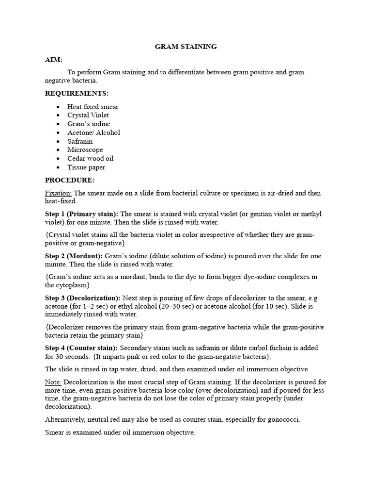 PR.3 - Gram Staining - Demo | PDF | Staining | Gram Positive Bacteria