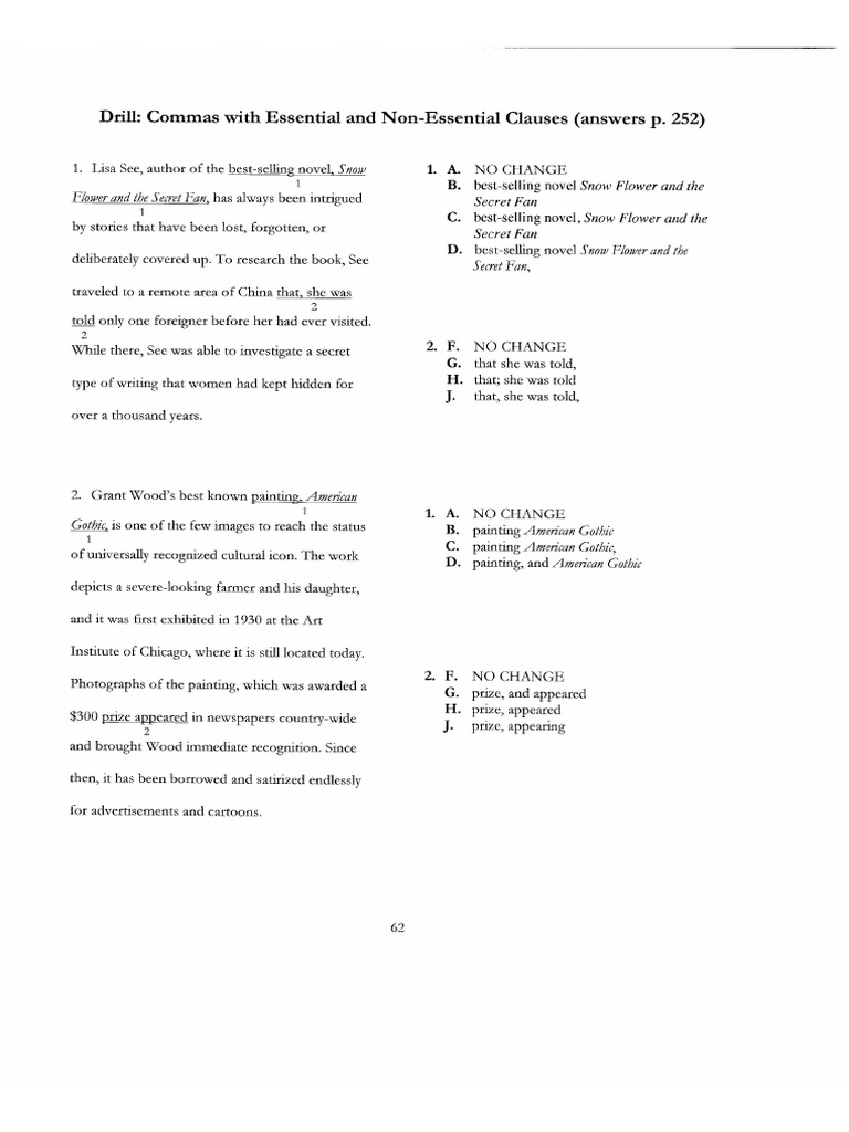 4. Non-Essential and Essential Clauses (1) | PDF