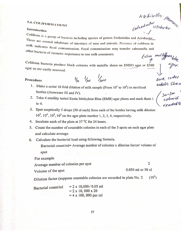 05PColiform Count&Standard Plate Count | PDF