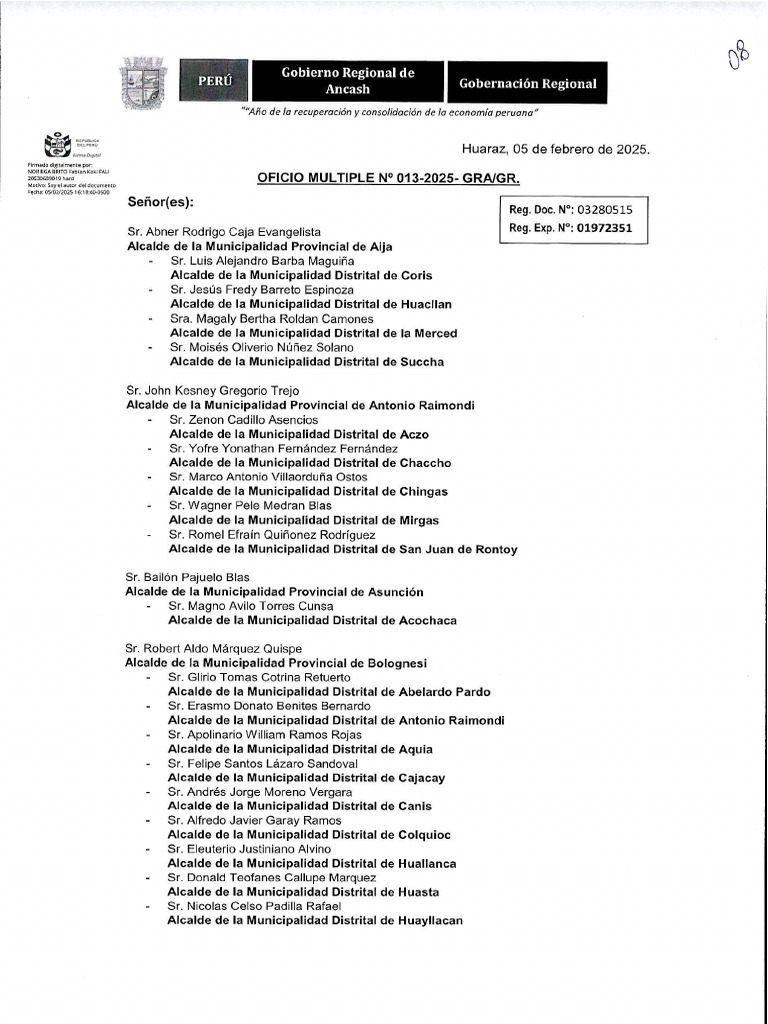 Oficio Mult. #013-2025-Gra-Gr | PDF