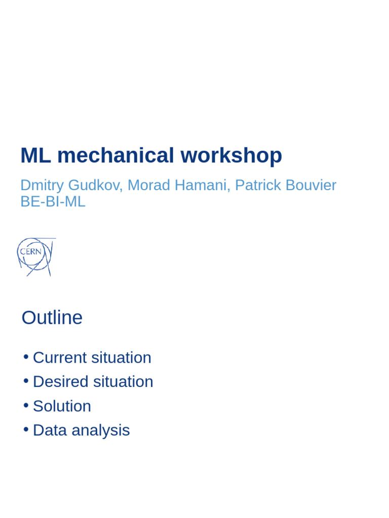 ML Mechanical Workshop Presentation | PDF