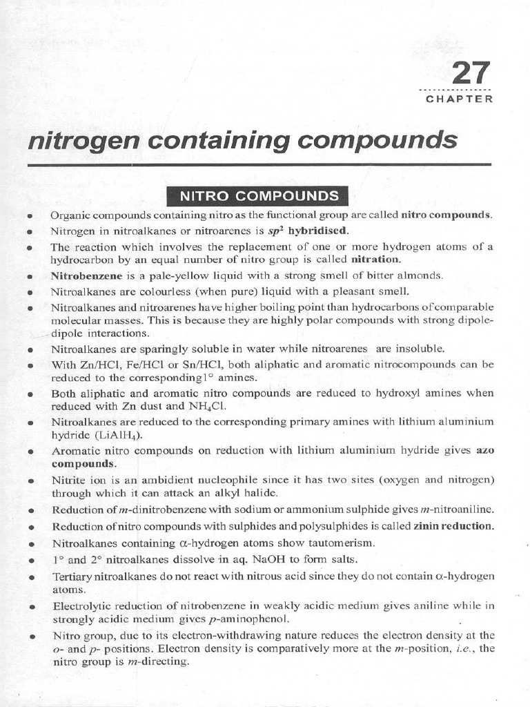 27. NITROGEN CONTAINING COMPOUNDS | PDF