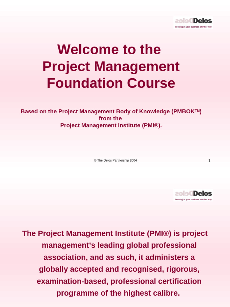 Welcome To The Project Management Foundation Course | PDF | Net Present ...