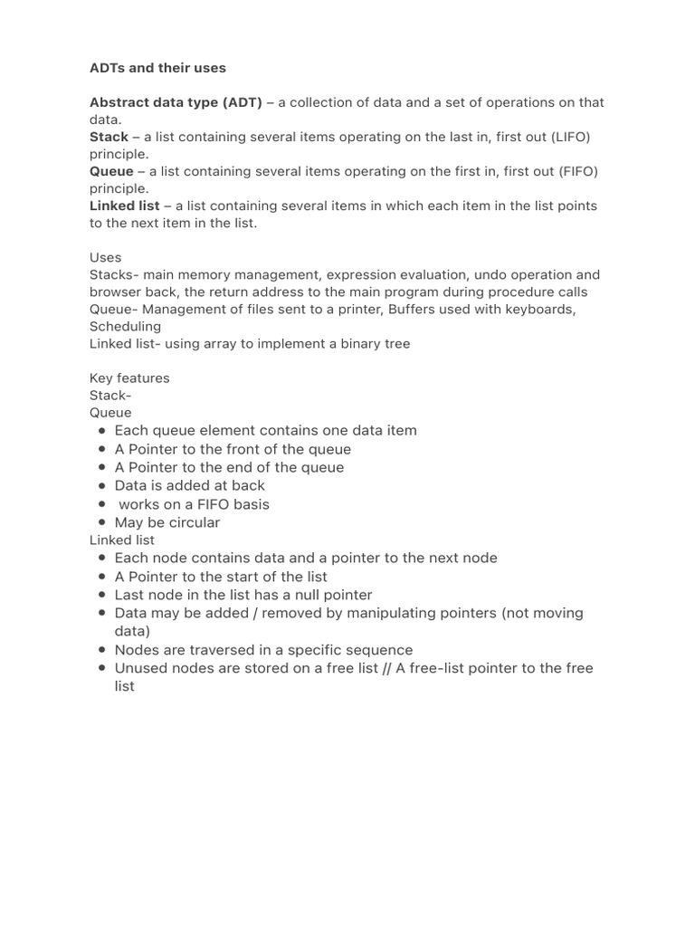 ADTs and their uses | PDF