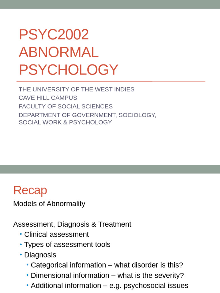 Understanding Abnormal Psychology Concepts | PDF | Schizophrenia ...