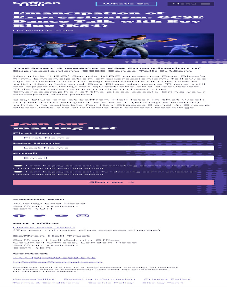 Emancipation of Expressionism GCSE Dance Talk With Boy Blue (KS4 ...