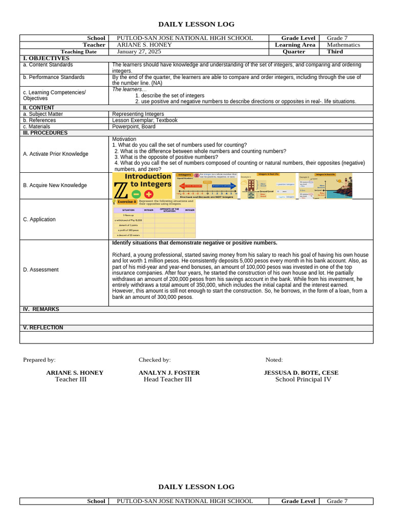 DLP Representing Integers | PDF | Teachers | Sampling (Statistics)