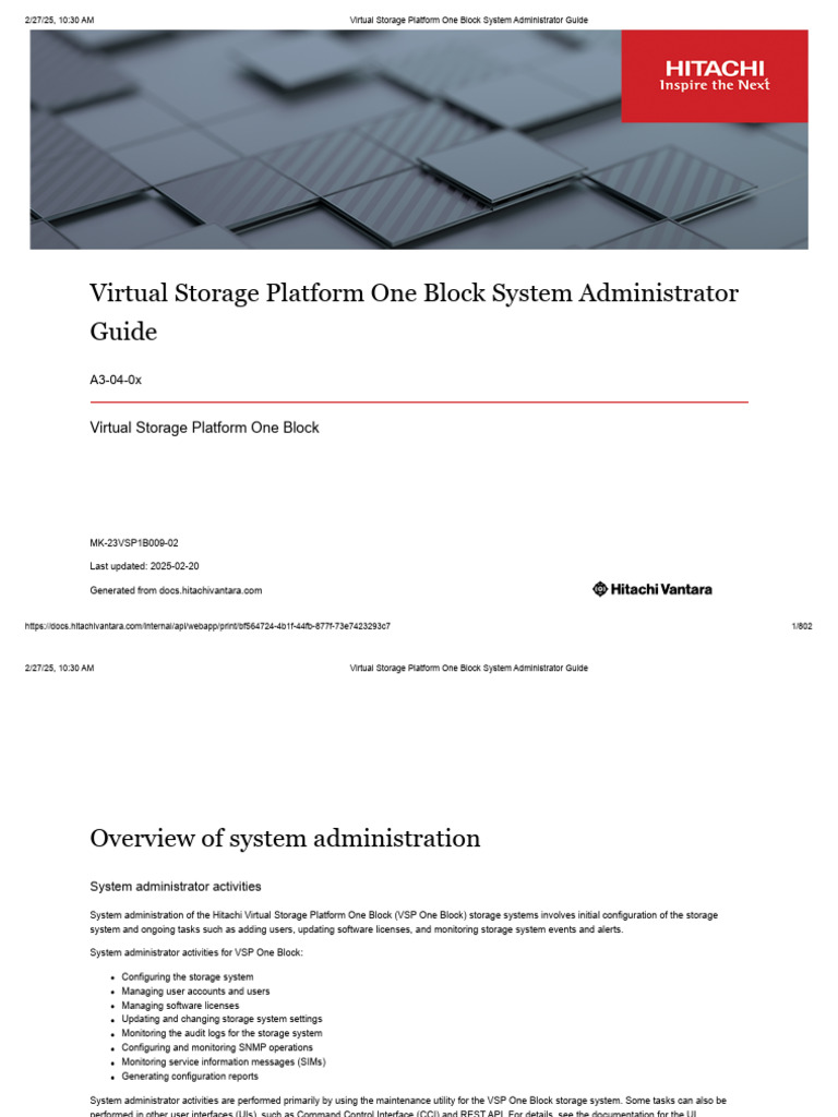 Virtual Storage Platform One Block System Administrator Guide | PDF | Command Line Interface ...