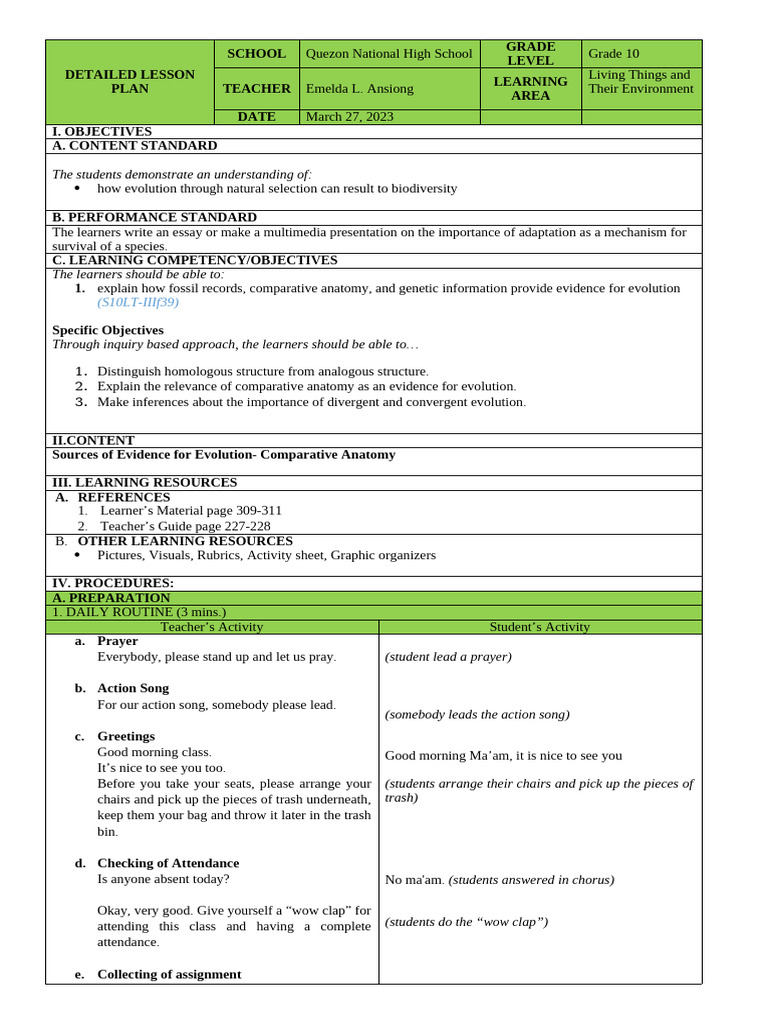 7 DLP- Evolution- Comparative anatomy | PDF | Homology (Biology ...