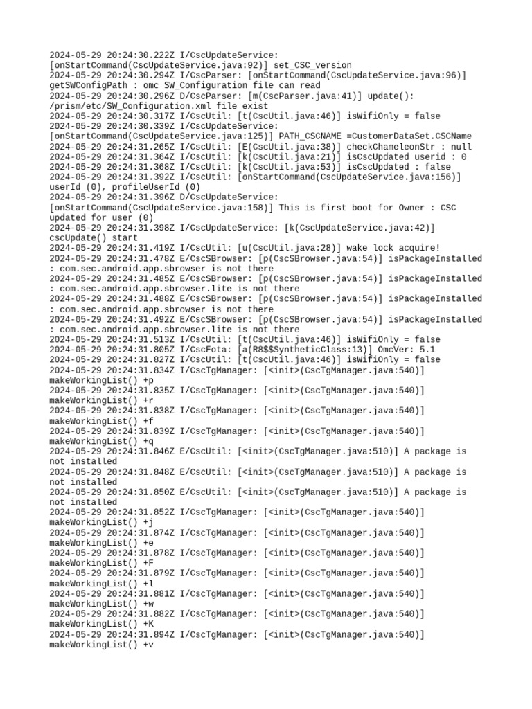Csc Update Log Pdf Computing Software