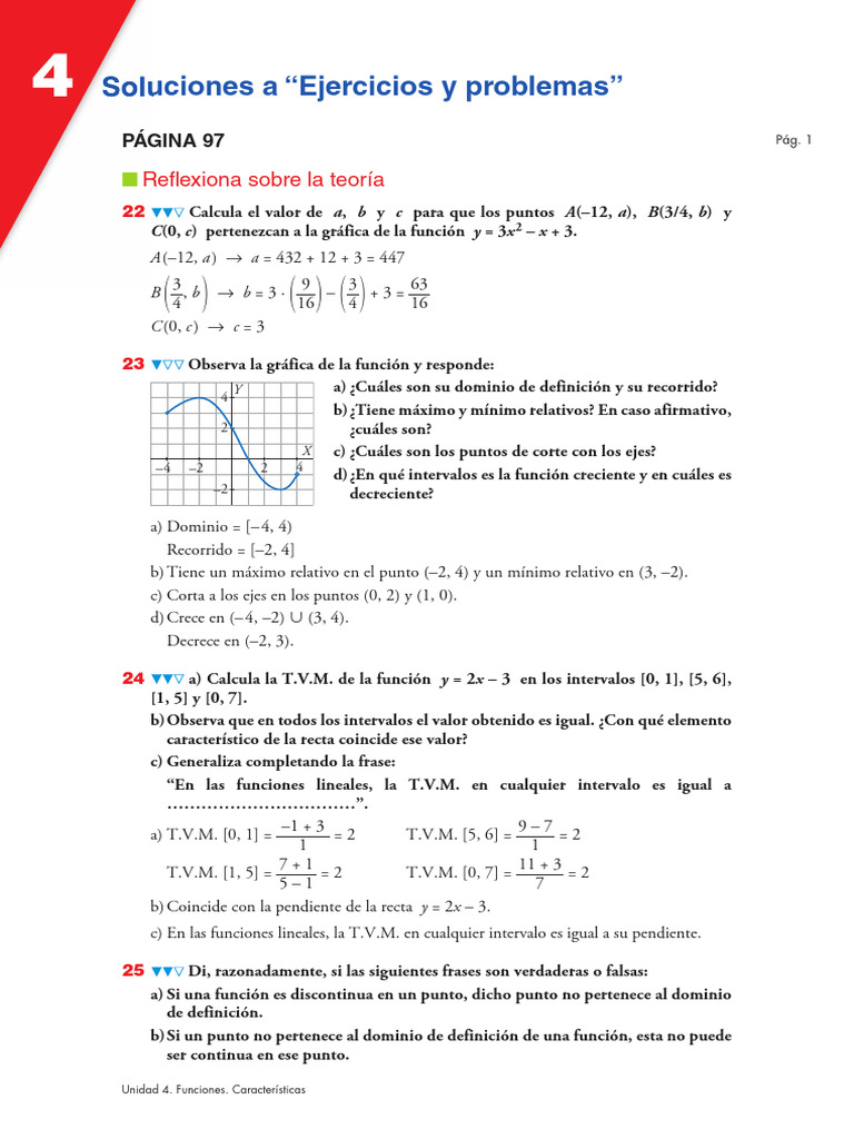 Soluciones4 t4 | PDF | Función (Matemáticas) | Pendiente