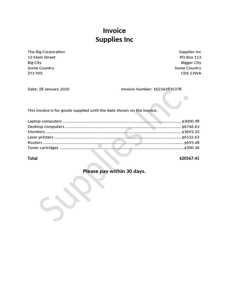 Invoice-ICT Practice | PDF