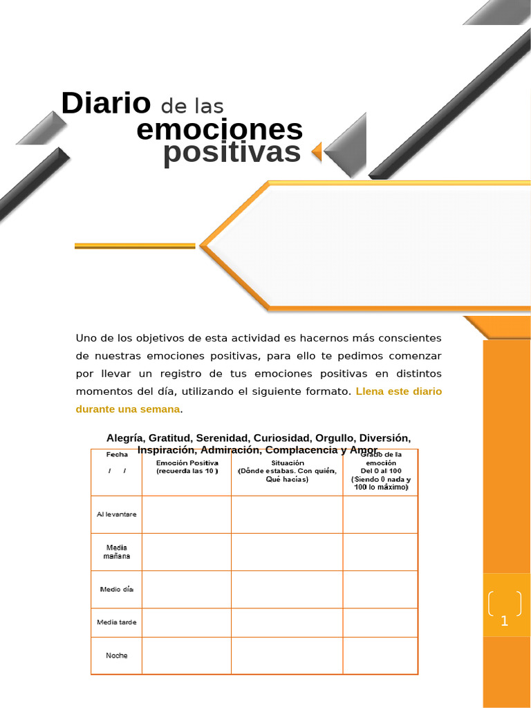 4 Diario de Las Emociones Positivas | PDF
