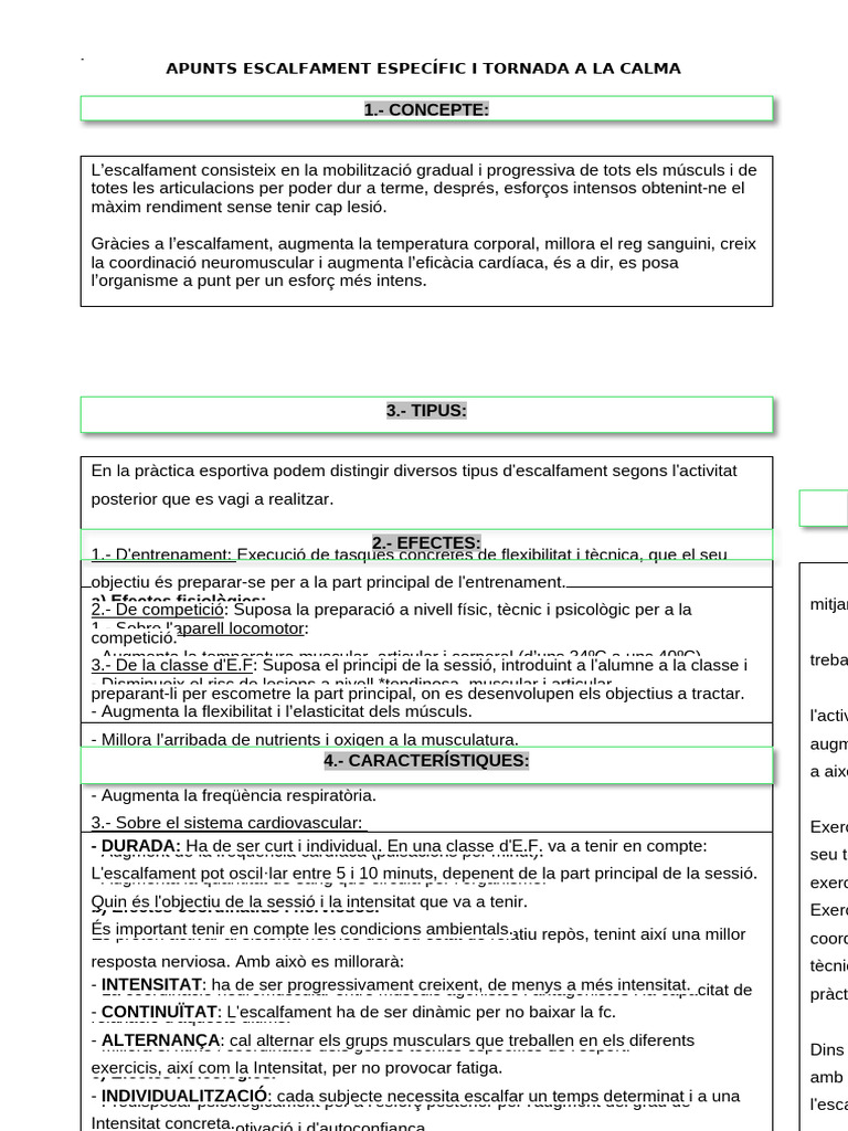 Apunts Ud 1 Escalfament Específic | PDF