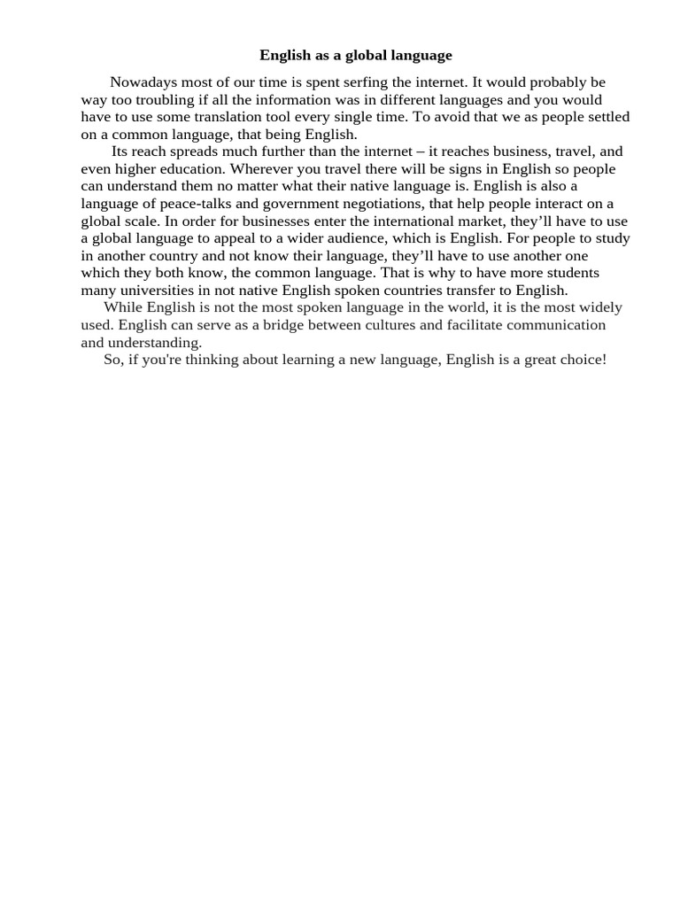English As A Global Language | PDF