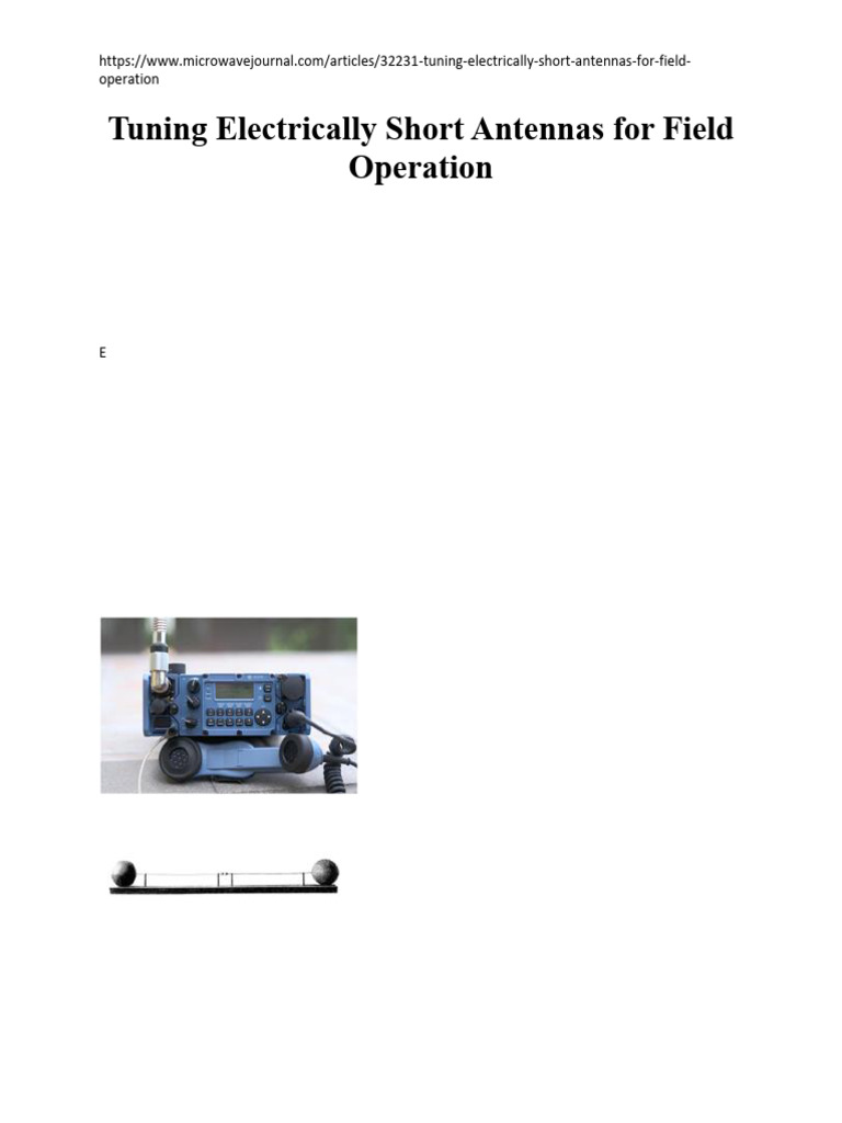 Tuning Electrically Short Antennas For Field OperationMJ | PDF ...