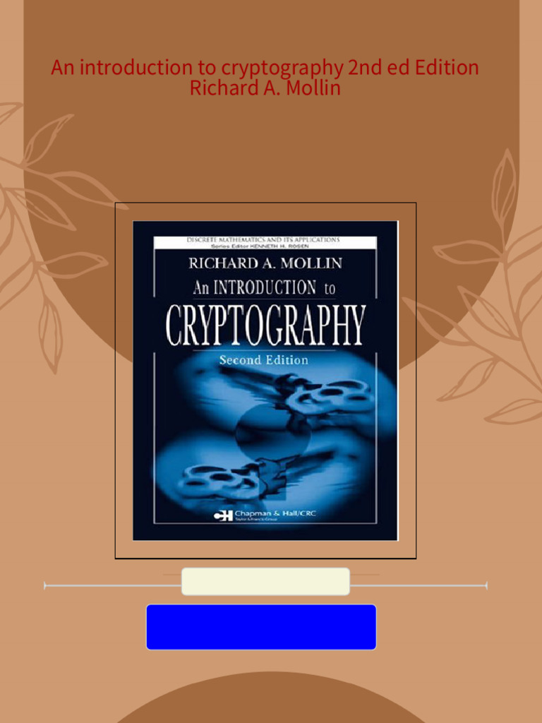 An Introduction To Cryptography 2nd Ed Edition Richard A. Mollin - Quickly Access The Ebook and ...