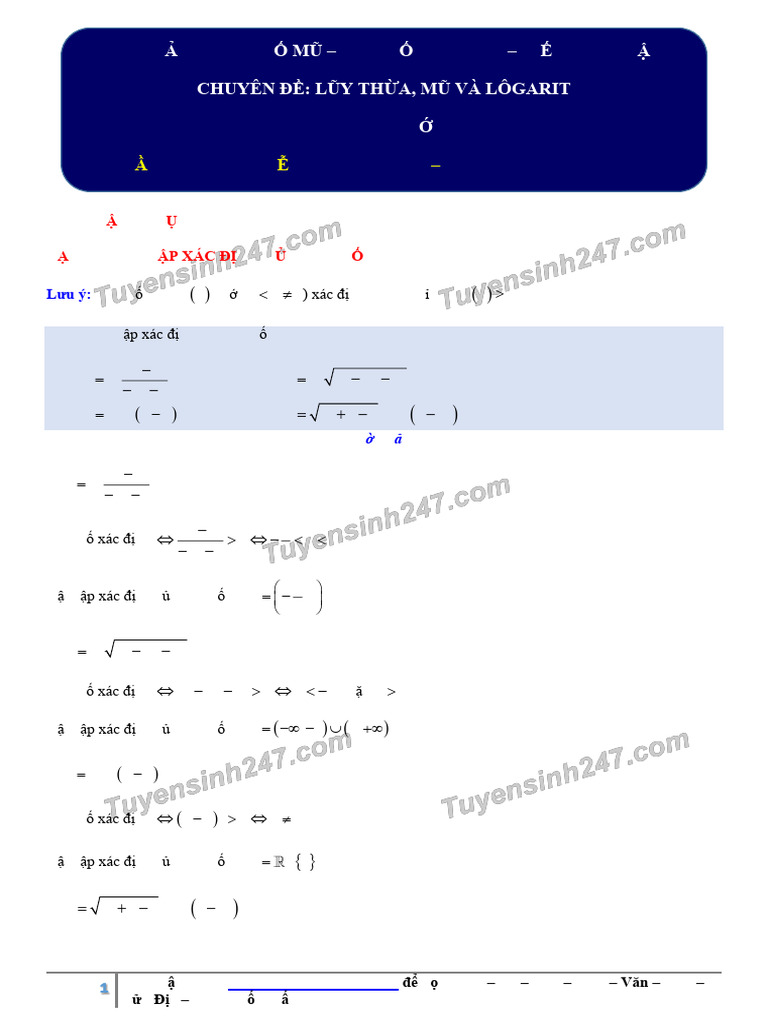12 Ham So Mu Ham So Logarit Tiet 2 Bai Tap | PDF