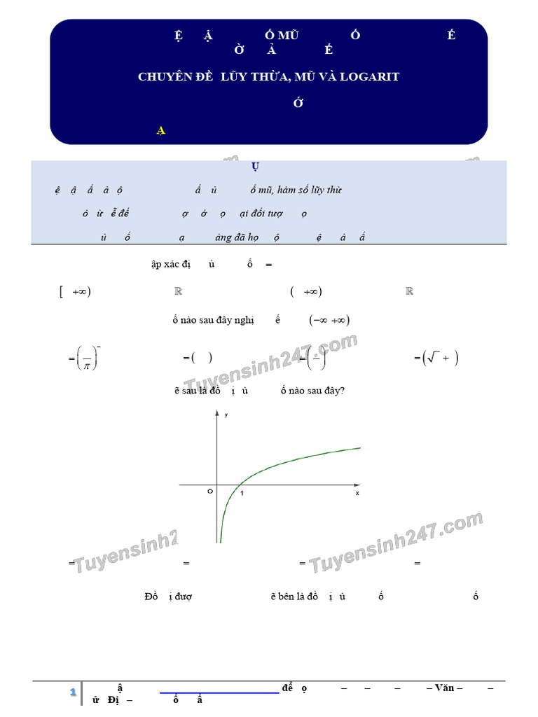 11 BTVN Luyen Tap Ham So Mu Ham So Logarit Tiet 1 | PDF