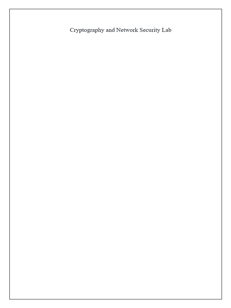 Cryptography and Network Security Lab 1 | PDF | Cipher | Cryptography