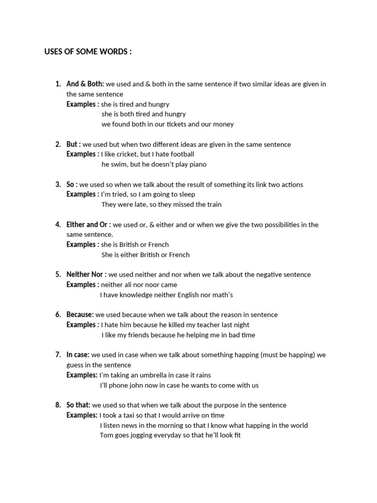 Uses Of Some Words Pdf Linguistics Syntax
