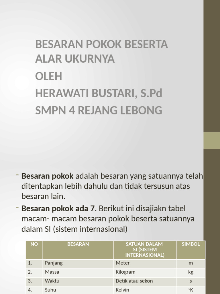 Part 4 Besaran Pokok | PDF