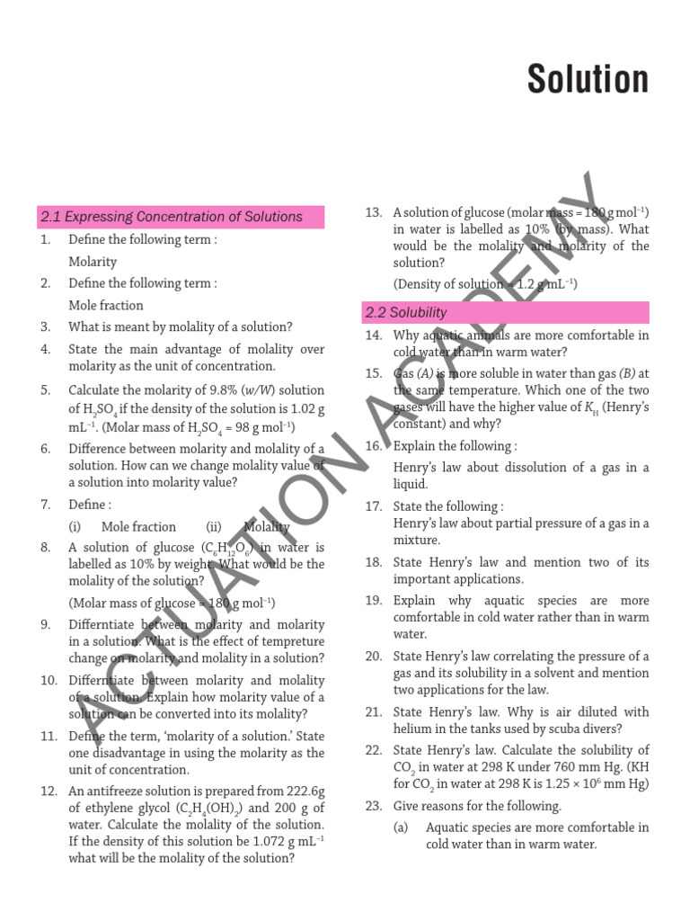 Chapter 2 Solution (Chemistry) Folder | PDF | Scientific Phenomena | Chemical Substances
