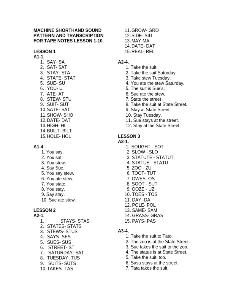 Shorthand Lessons for Beginners | PDF