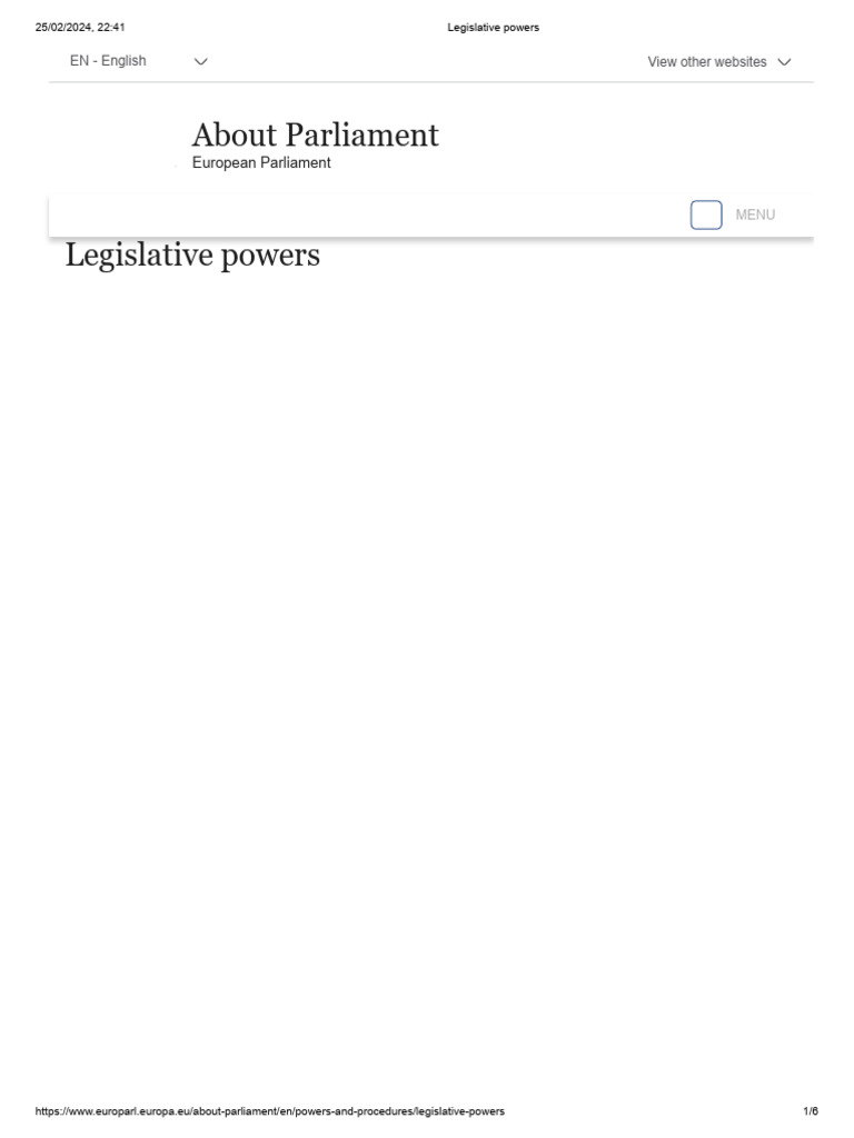 European Parliament's Legislative Powers | PDF | World Politics ...
