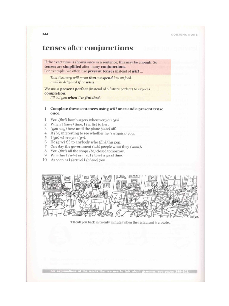 HEW TEST tenses after conjunctions 244 | PDF