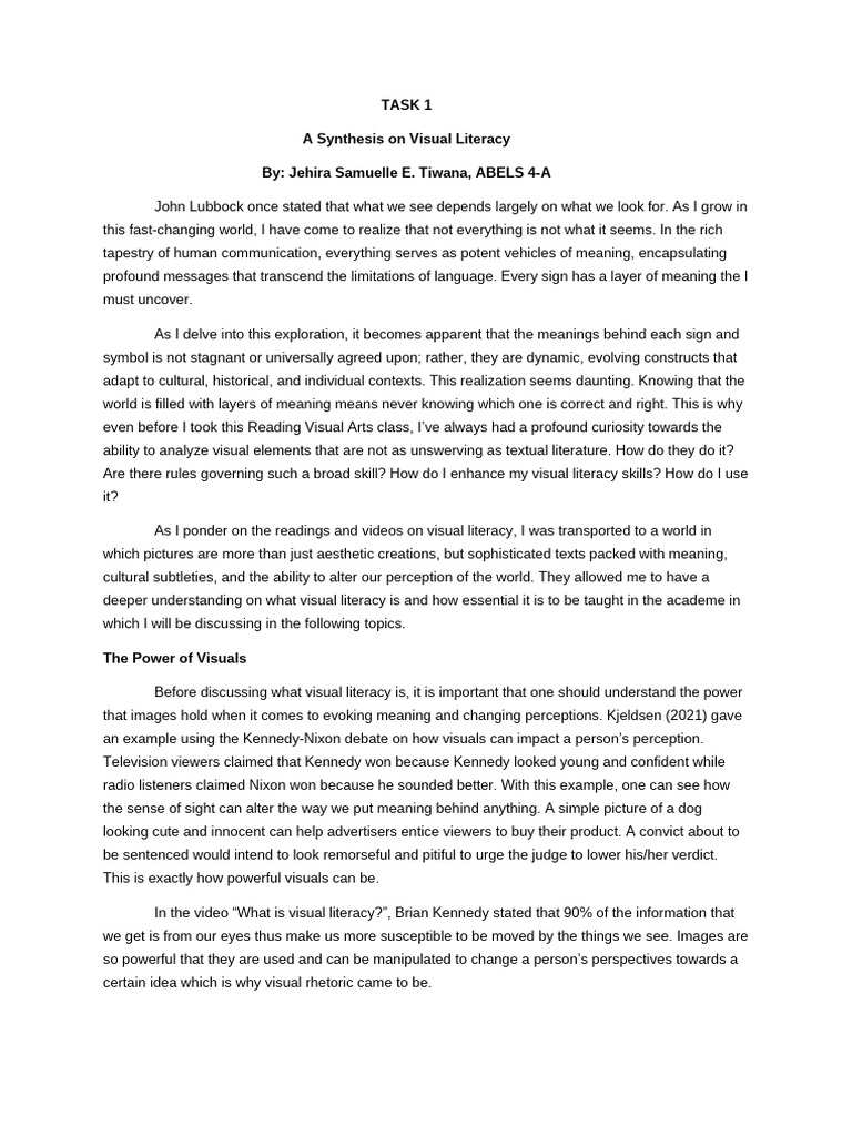 Rva Task 1 (Tiwana JS) PDF | PDF | Literacy | Communication