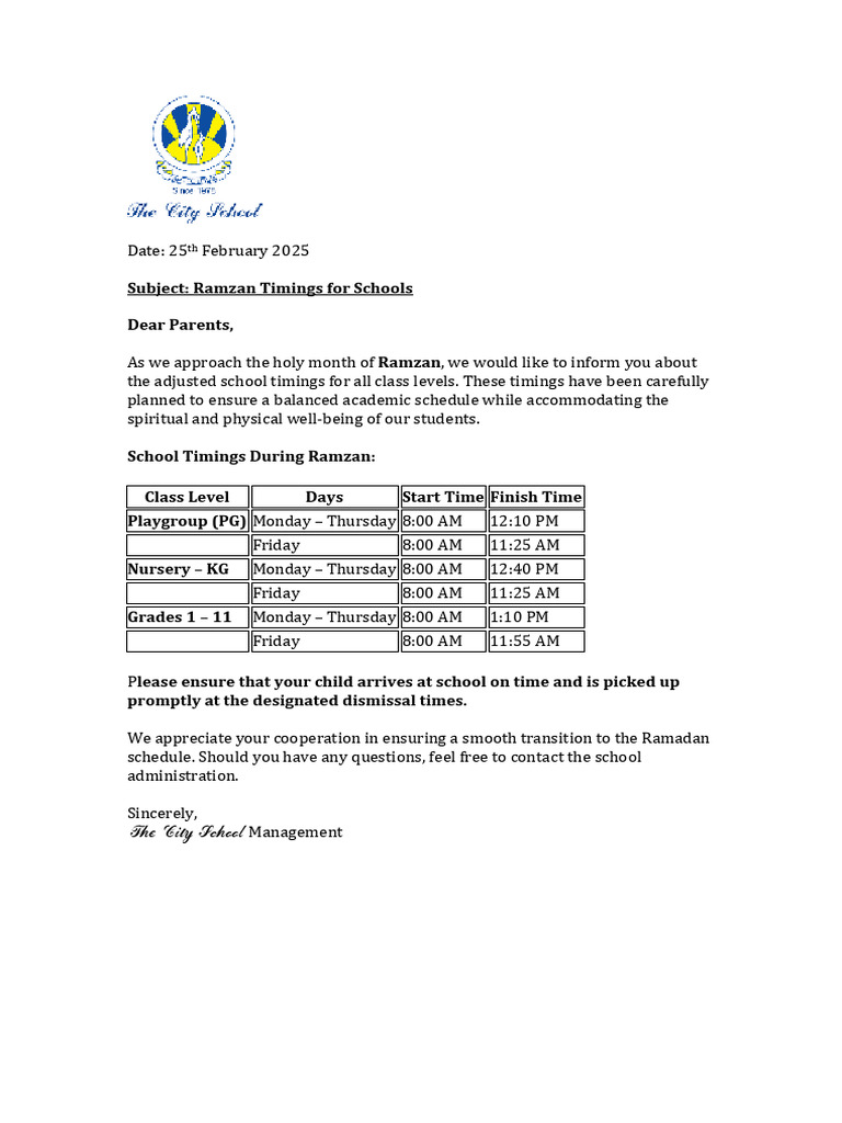Ramzan Timings | PDF