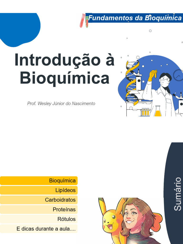 Aula Introdut Ria de Bioqu Mica | PDF | Aminoácido | Lipídio