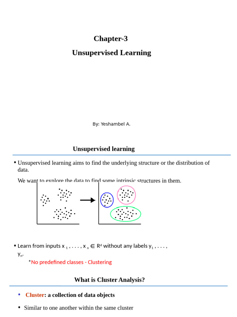 Unsupervised Learning Explained | PDF | Cluster Analysis | Principal Component Analysis