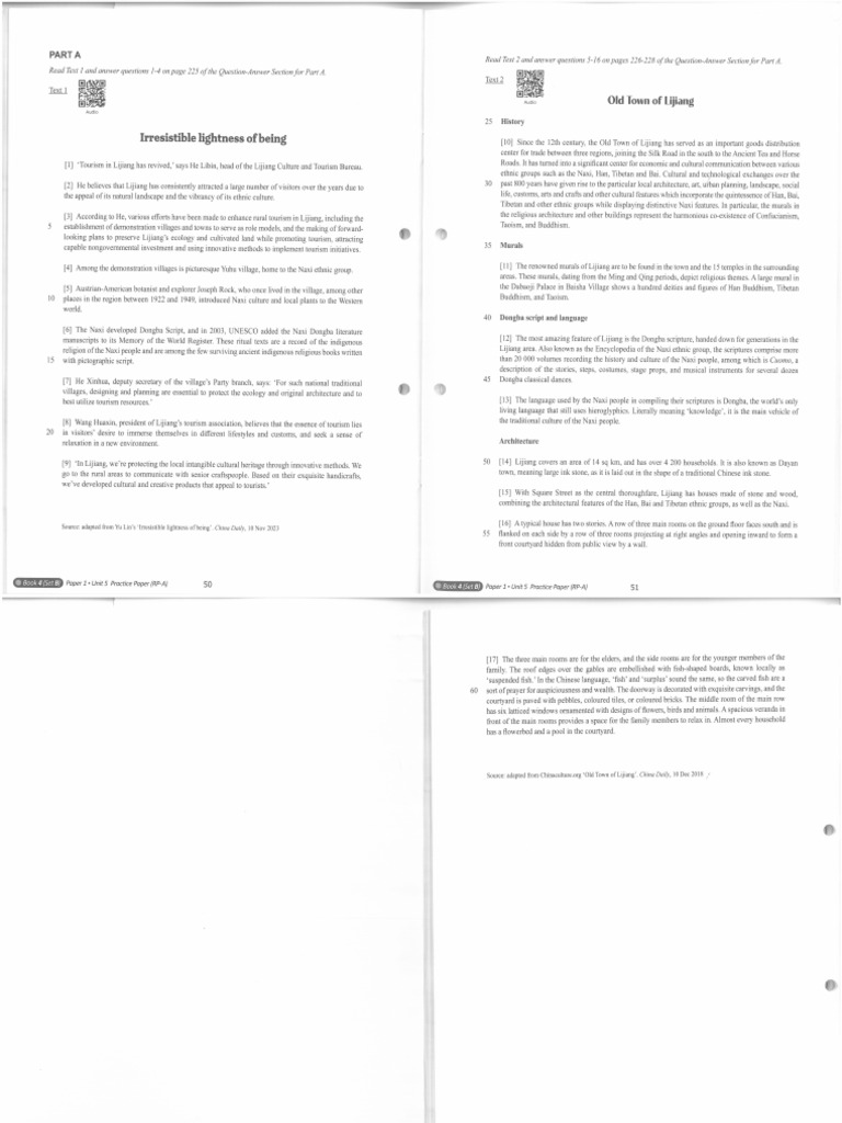 Paper 1 - Unit 5 Reading Passage | PDF