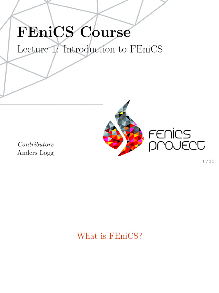 Lecture 01 Fenics Introduction | PDF | Finite Element Method | Stress (Mechanics)