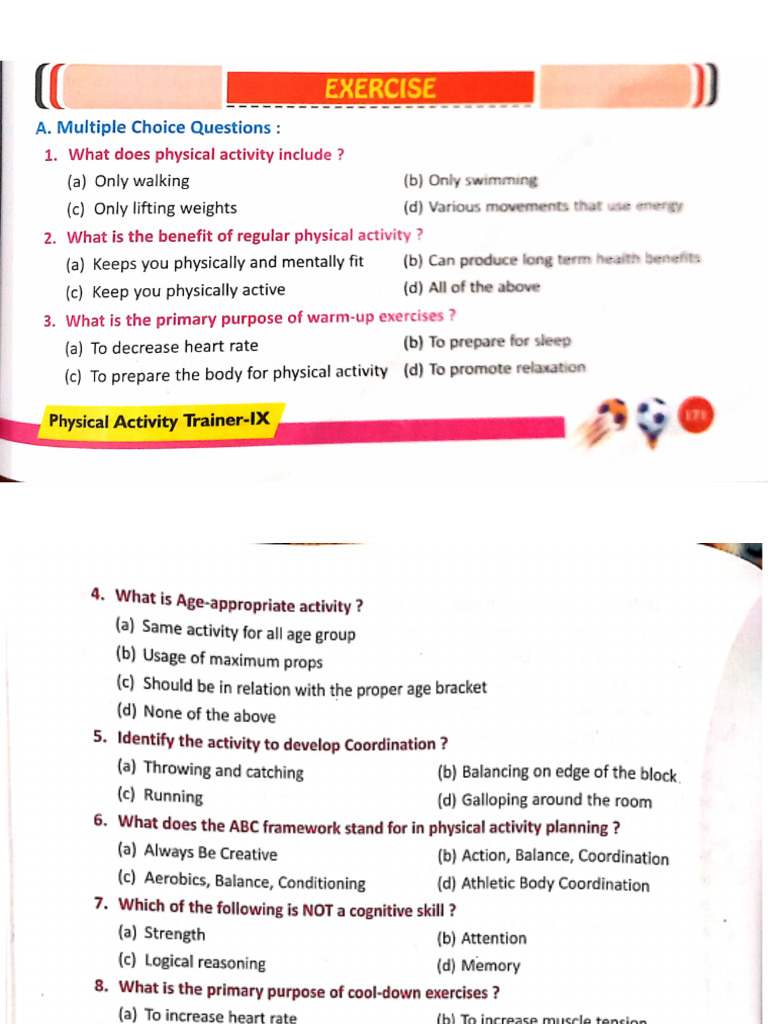 Q-A Class Ix Unit 2 Planning Age Appropriate Physical Activity | PDF