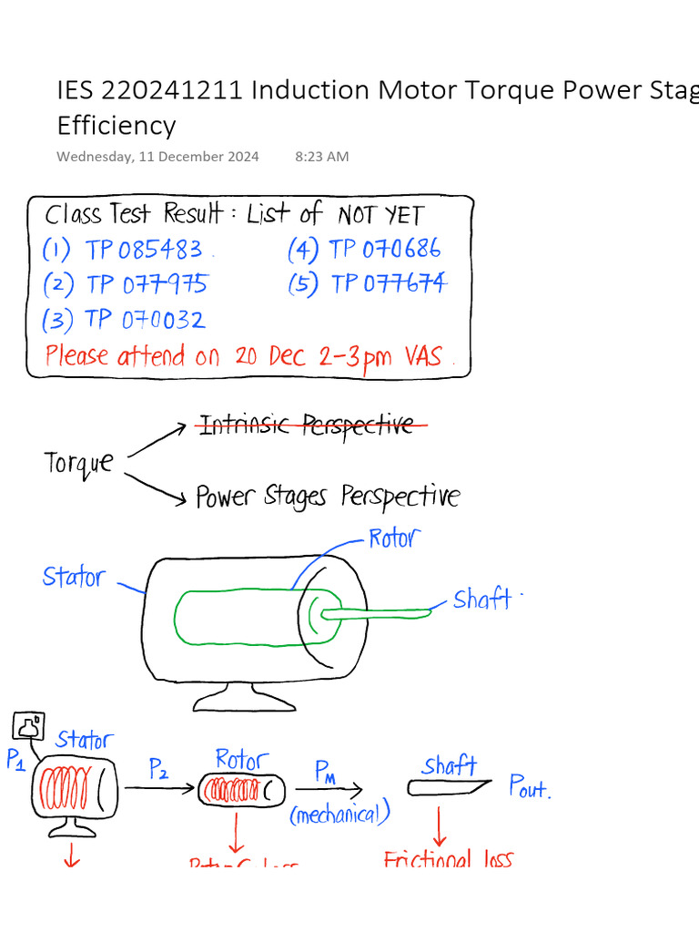 IES 220241211 Induction Motor Torque Power Stages Efficiency | PDF