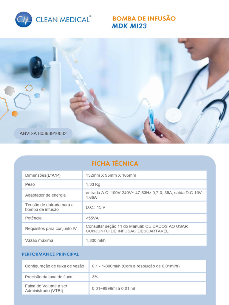 Bomba Infusao MDK Mi23 Ficha Tecnica | PDF