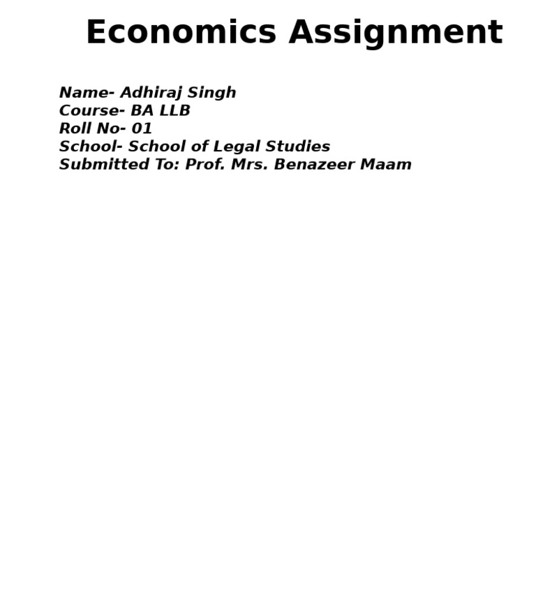 Economics Assignment | PDF
