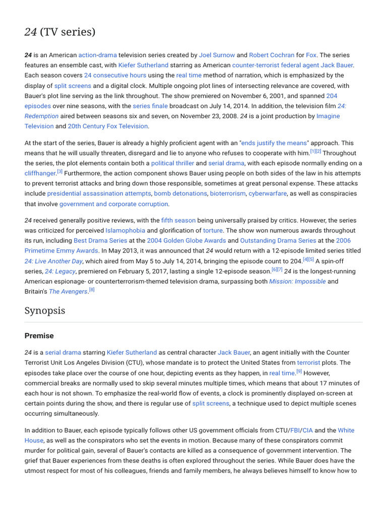24 (TV series) - Wikipedia | PDF