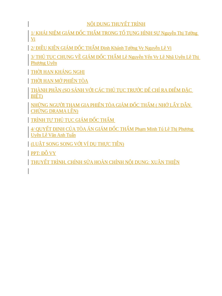 Phân Công Thuyết Trình Tths | PDF