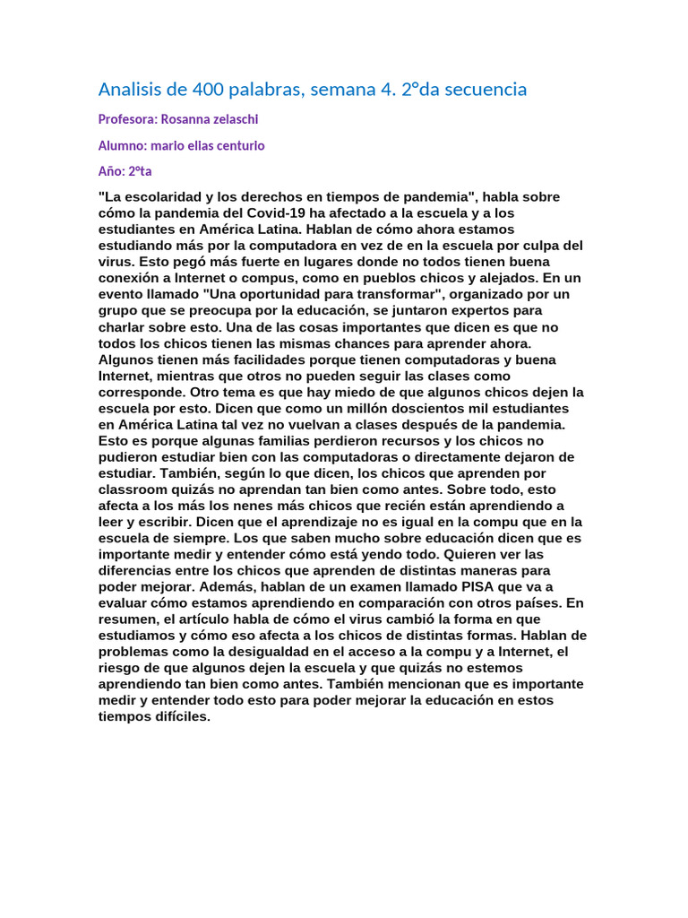 Analisis de 400 Palabras | PDF