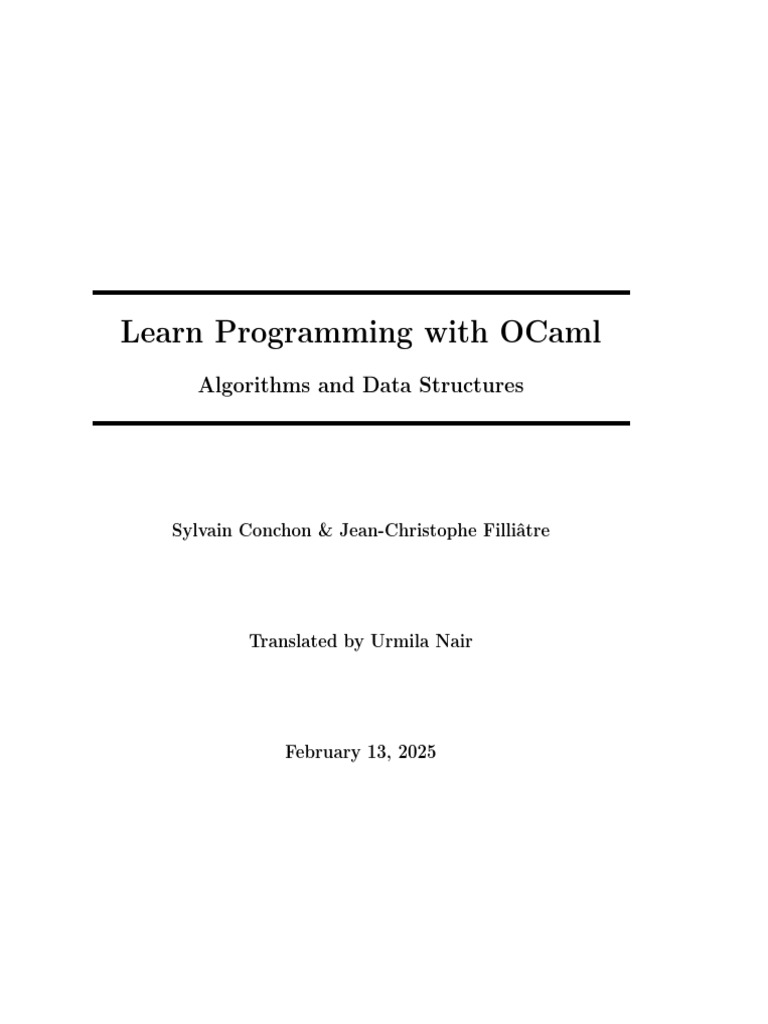 Learn Programming With Ocaml: Algorithms and Data Structures | PDF | Integer (Computer Science ...