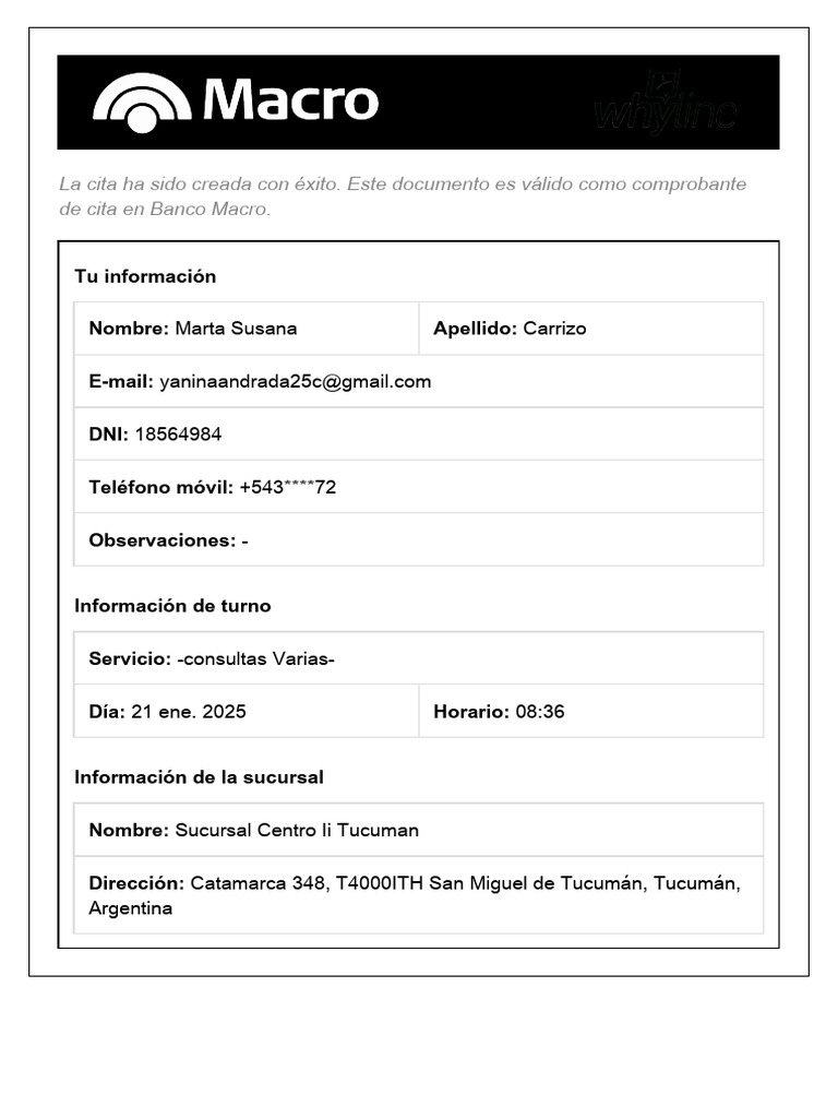 Comprobante de Turno (1) | PDF