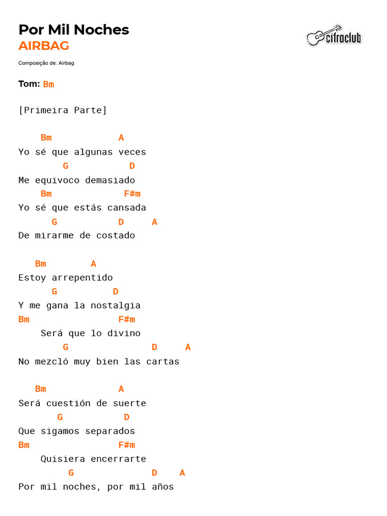 Cifra Club - AIRBAG - Por Mil Noches | PDF