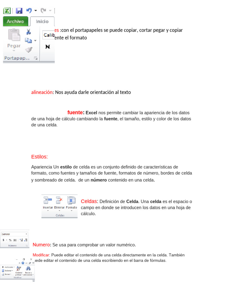 Funciones básicas de Excel: celdas y formatos | PDF